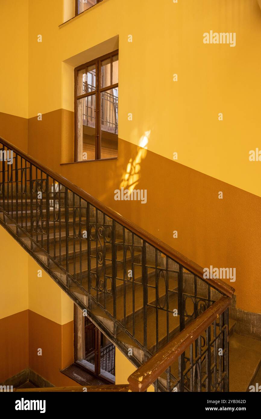 Steps inside an apartment block Stock Photo - Alamy