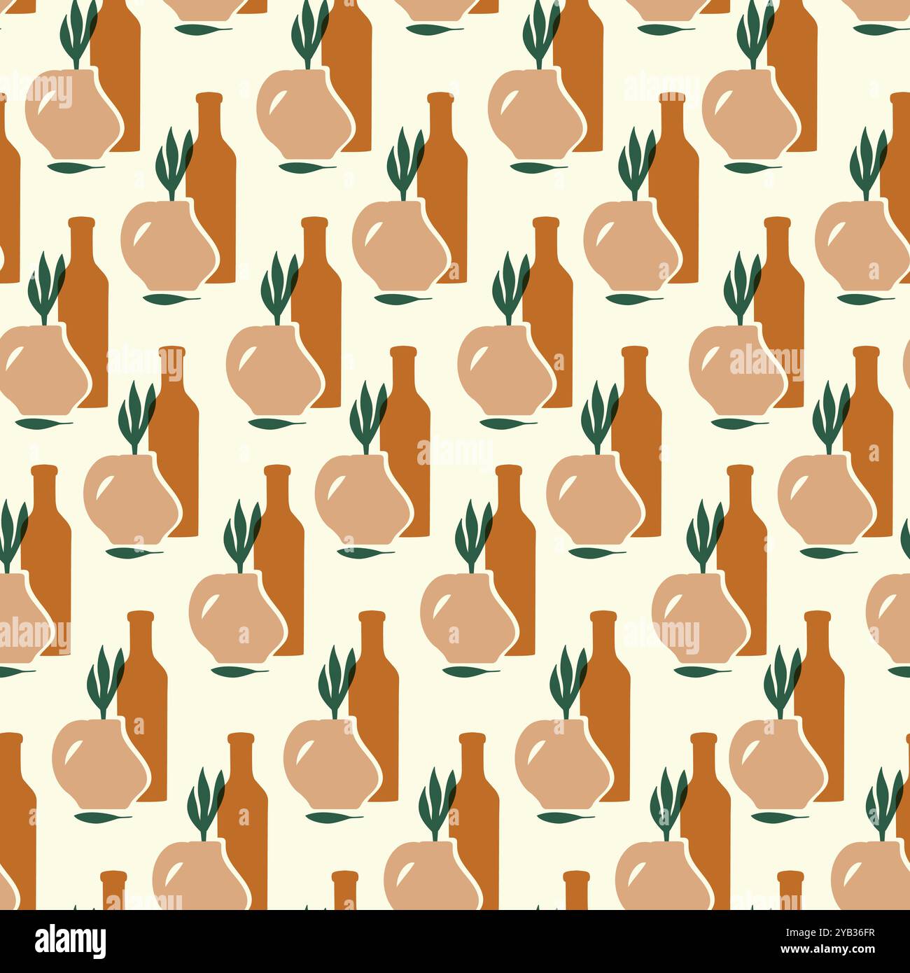 Pottery seamless vector pattern. Pottery workshop aesthetic ...