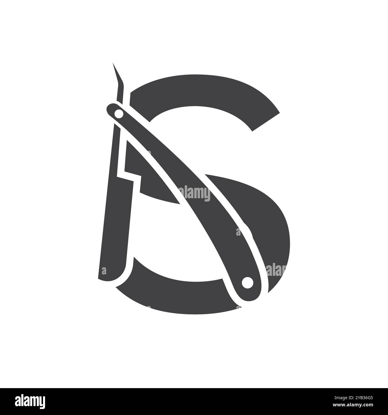 Letter S Salon Logo Concept With Razor Symbol Stock Vector Image & Art ...