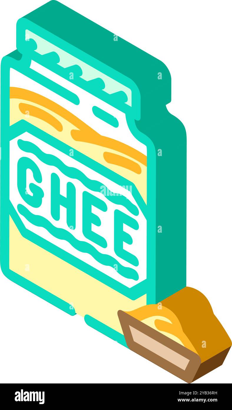 ghee ayurveda isometric icon vector illustration Stock Vector Image ...