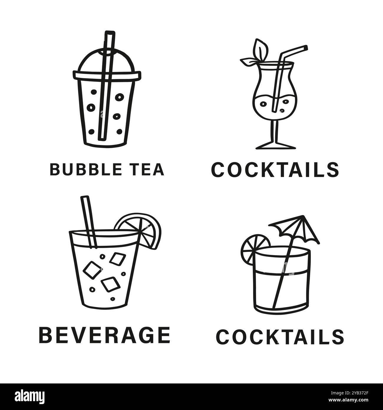 Cocktail Bar Drink Vector Logo Sketch Emblem Stock Vector Image & Art ...