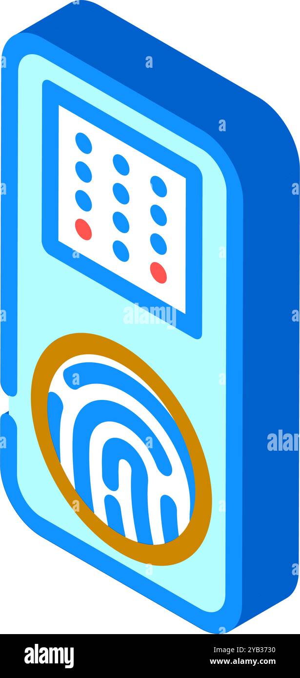 sensor biometric isometric icon vector illustration Stock Vector Image ...
