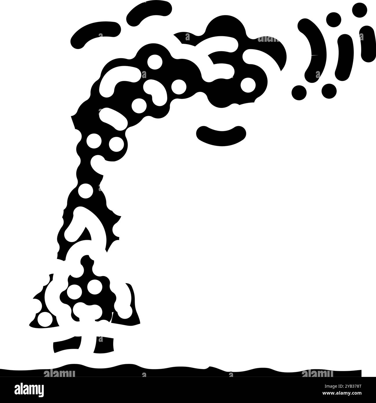 smoke cloud wildfire disaster glyph icon vector illustration Stock ...