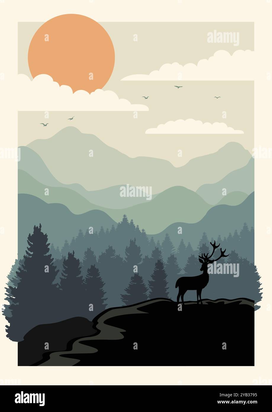 Aerial view winter park in Stock Vector Images - Alamy