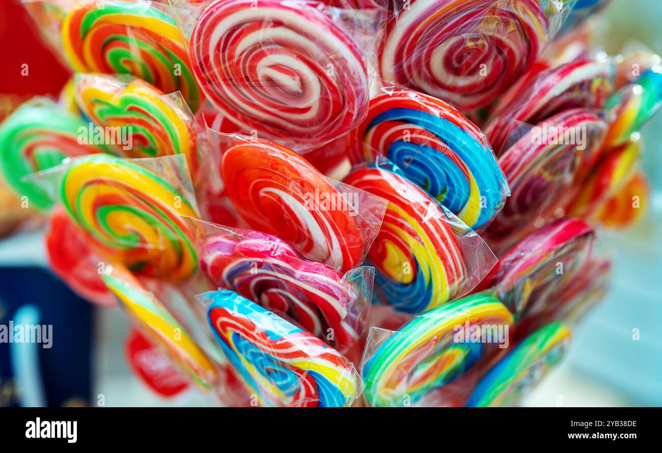 Colorful classic lollipops in a store Stock Photo - Alamy