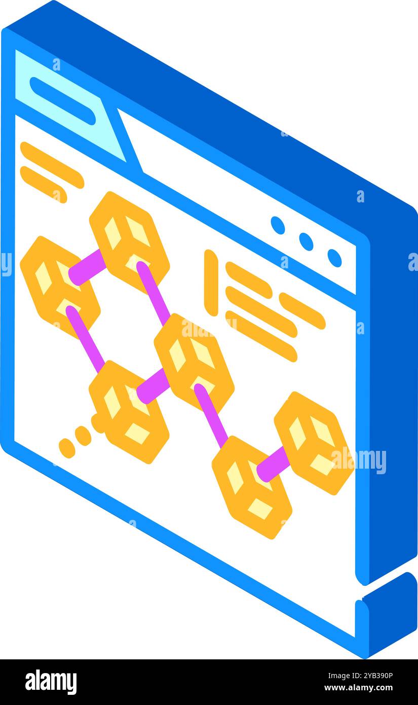 blockchain ledger cryptocurrency mining isometric icon vector ...