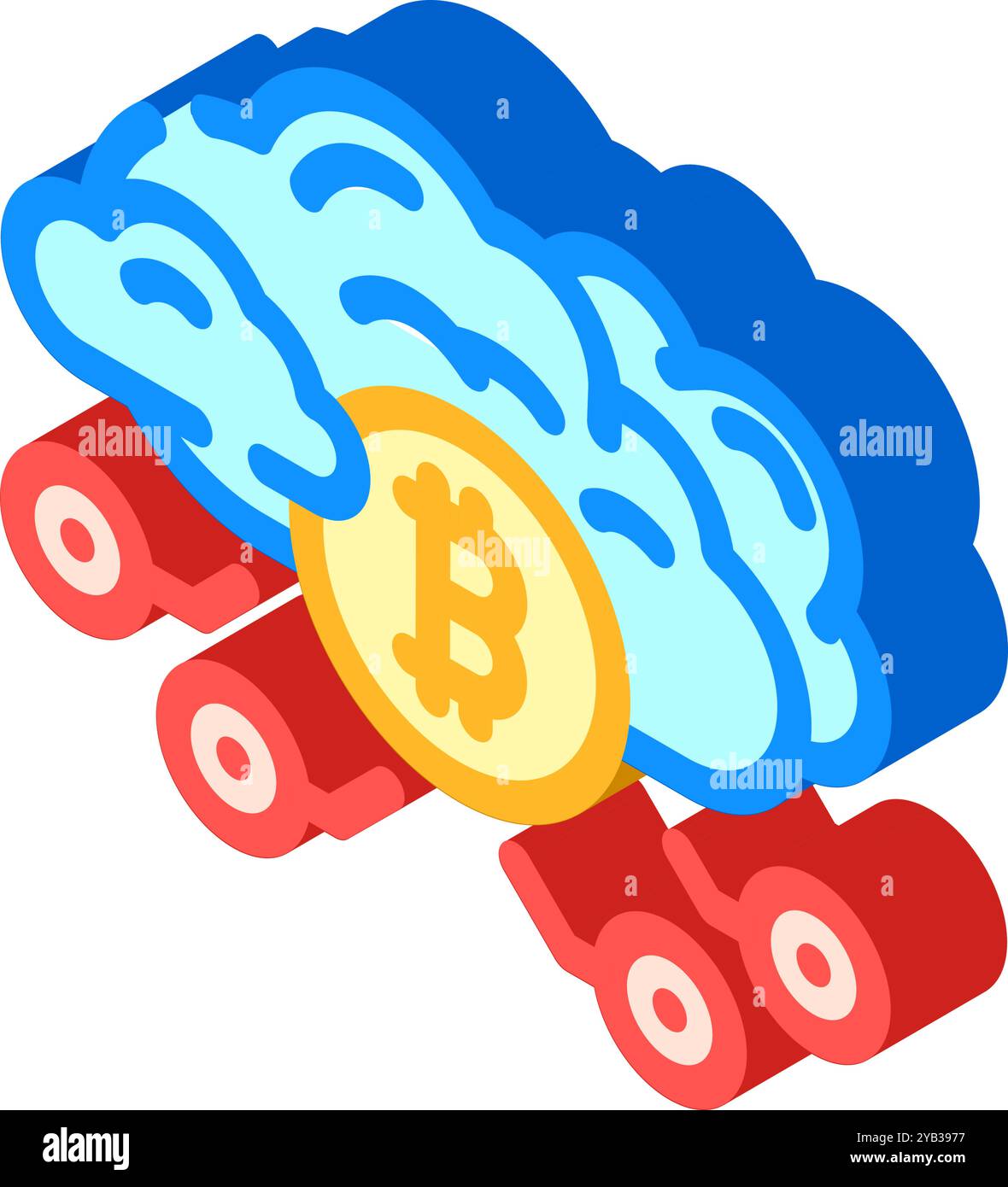 cloud cryptocurrency mining isometric icon vector illustration Stock ...