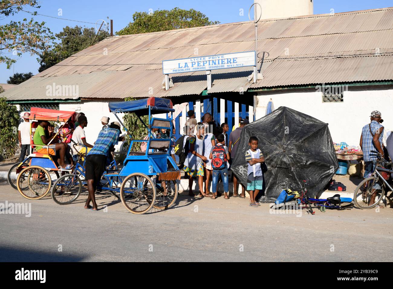 Toliara, Toliary or Tulear is a Malagasy city. Pousses-pousses waiting ...