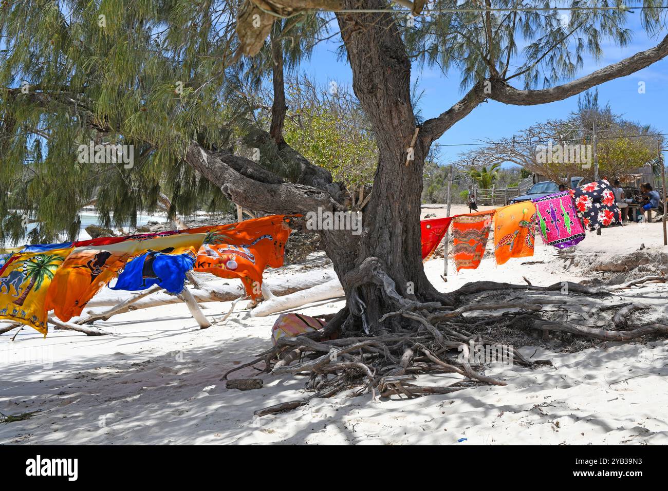 The Three Bays, coast near Antsiranana. Dune Bay, sarongs. Diana region ...