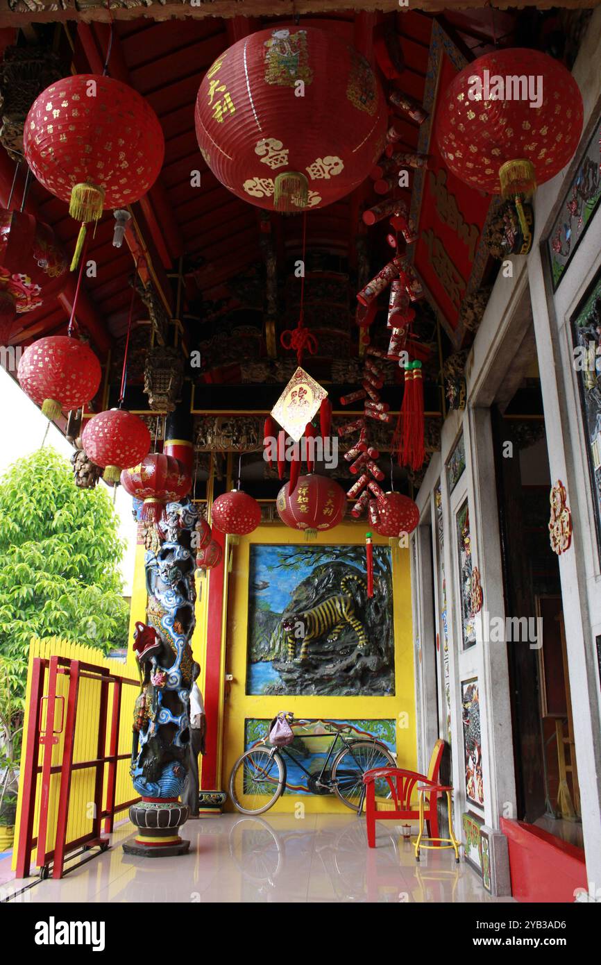 Decoration of Fuk Ling Mau Temple, a historic building for residents of ...