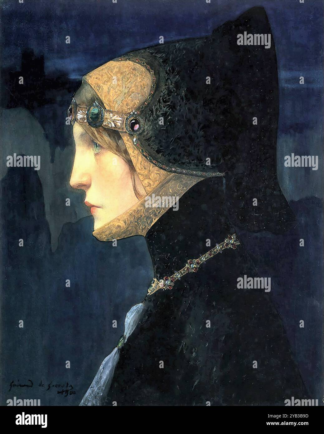 Head of a lady in medieval costume hi-res stock photography and images ...