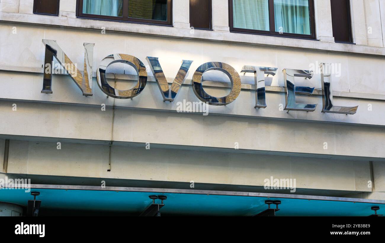 London, UK - September 19, 2024; Polished sign on Novotel hotel a brand ...