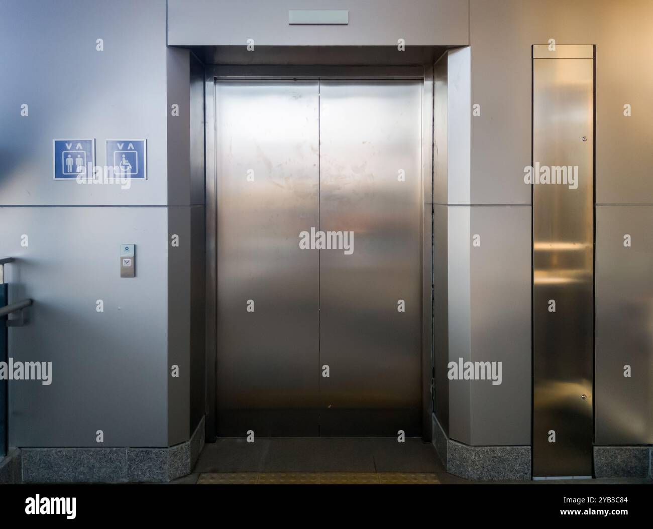 The new passenger elevator with the usage symbol for service in the ...