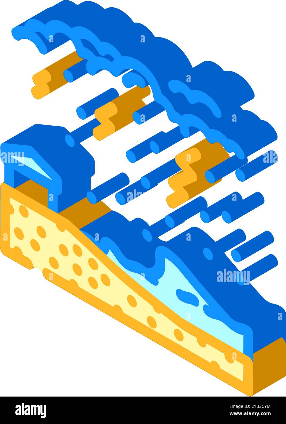storm surge hurricane disaster isometric icon vector illustration Stock ...