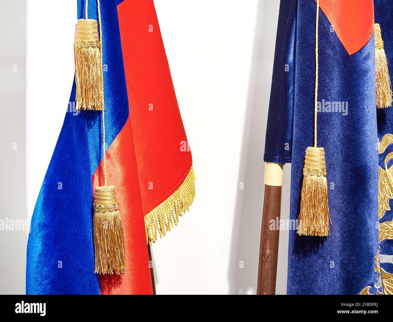 State flag of Russia with ribbons, embroidery, fringes, tassels Stock ...