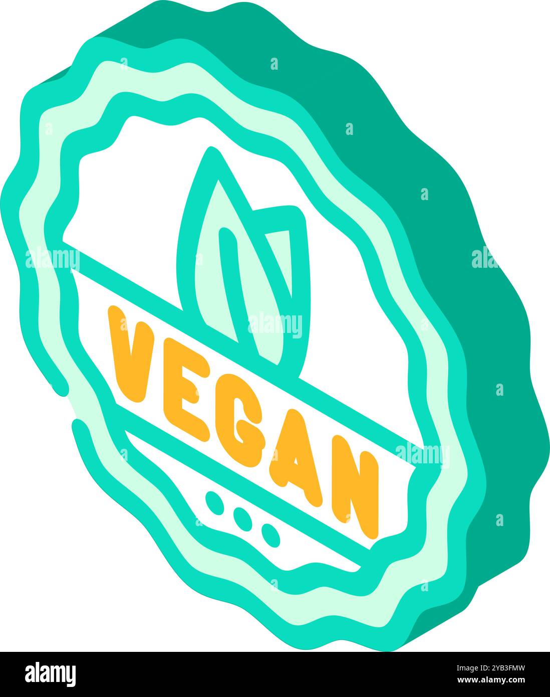 leaf vegan food isometric icon vector illustration Stock Vector Image ...