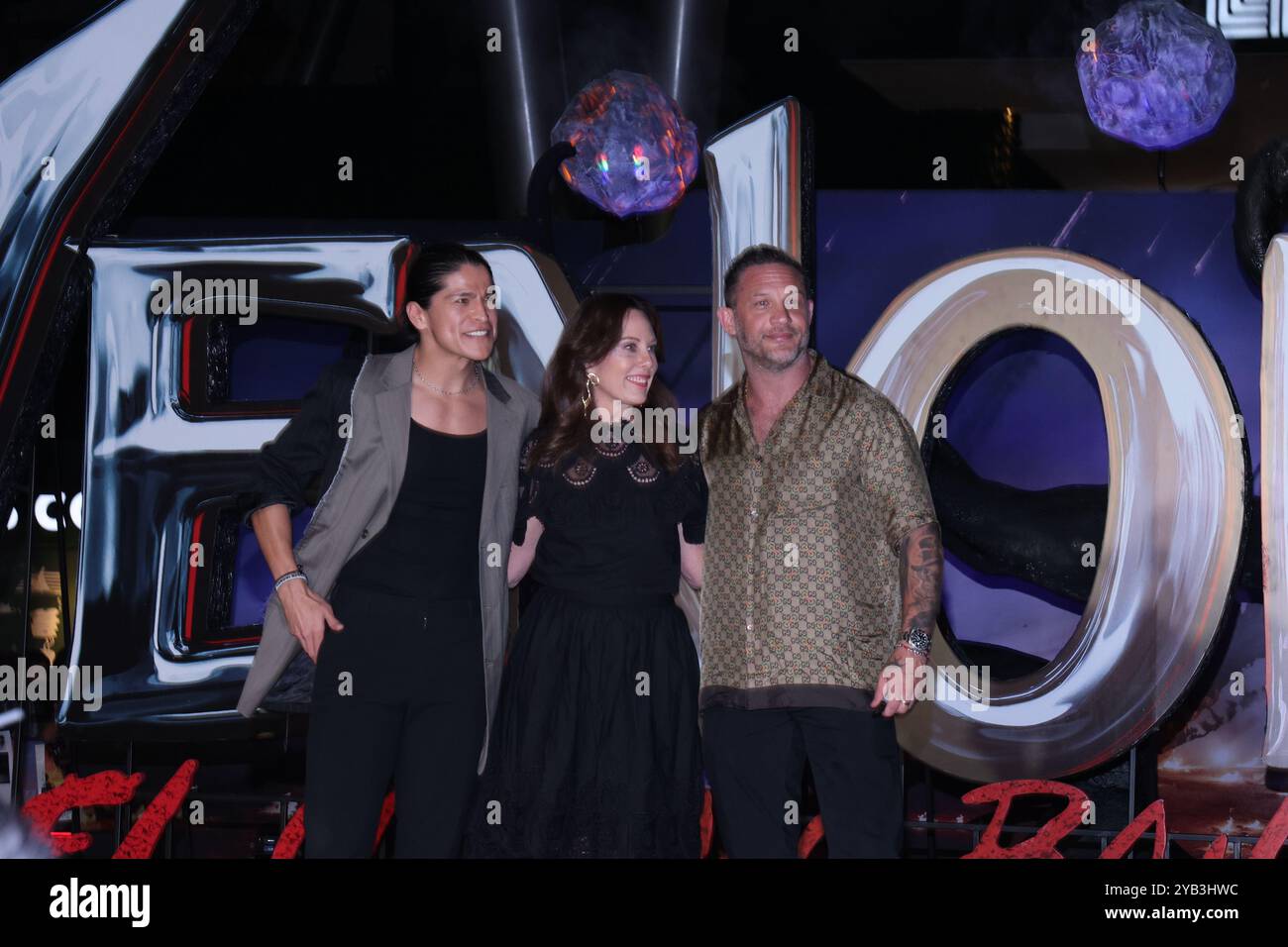 Mexico City, Mexico. 15th Oct, 2024. Tom Hardy, Kelly Marcel, and ...