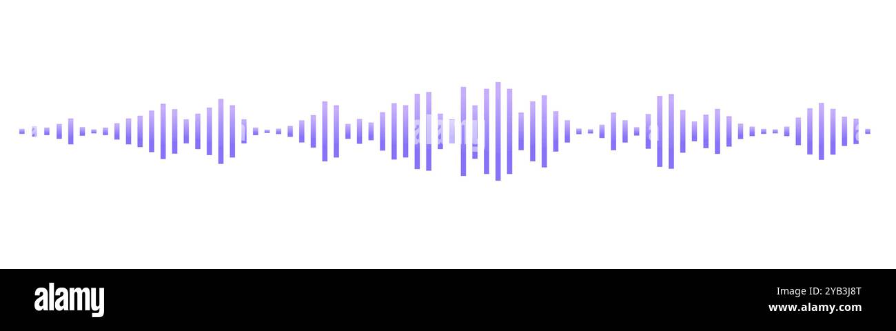 Sound wave or voice message waveform. Podcast, media record, radio ...