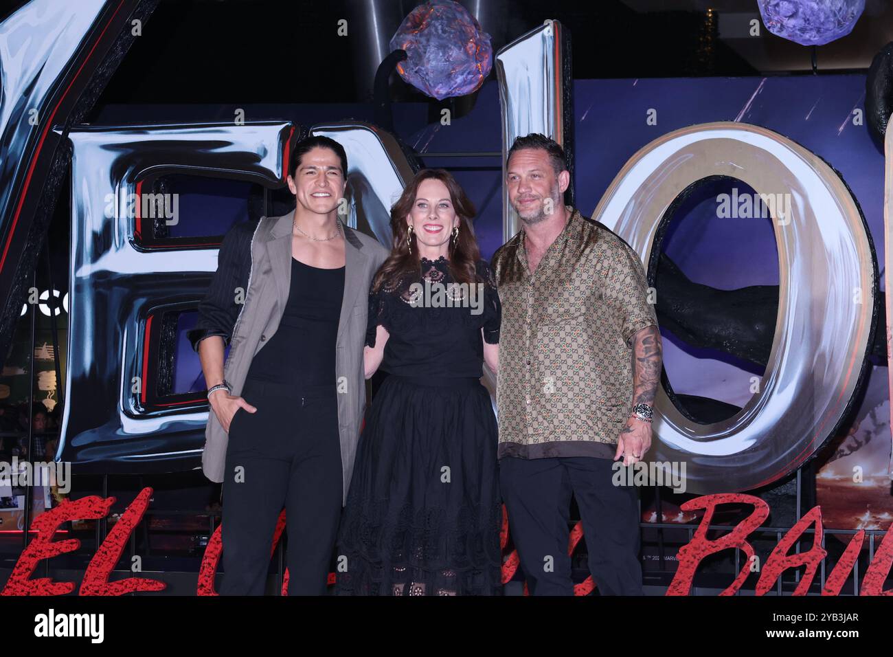 Mexico City, Mexico. 15th Oct, 2024. Tom Hardy, Kelly Marcel, and ...