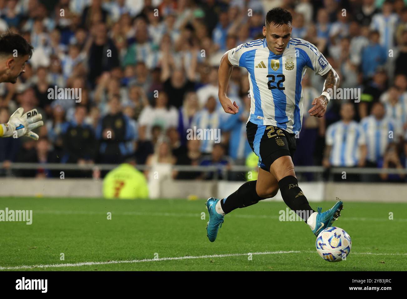 Argentina's forward Lautaro Martinez looks on during the South American qualification football ...