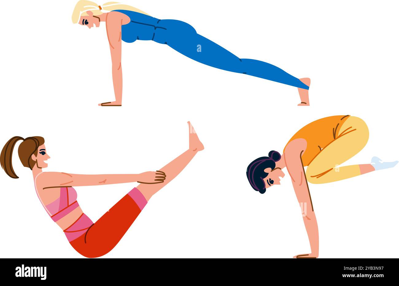 vinyasa yoga exercises vector Stock Vector Image & Art - Alamy