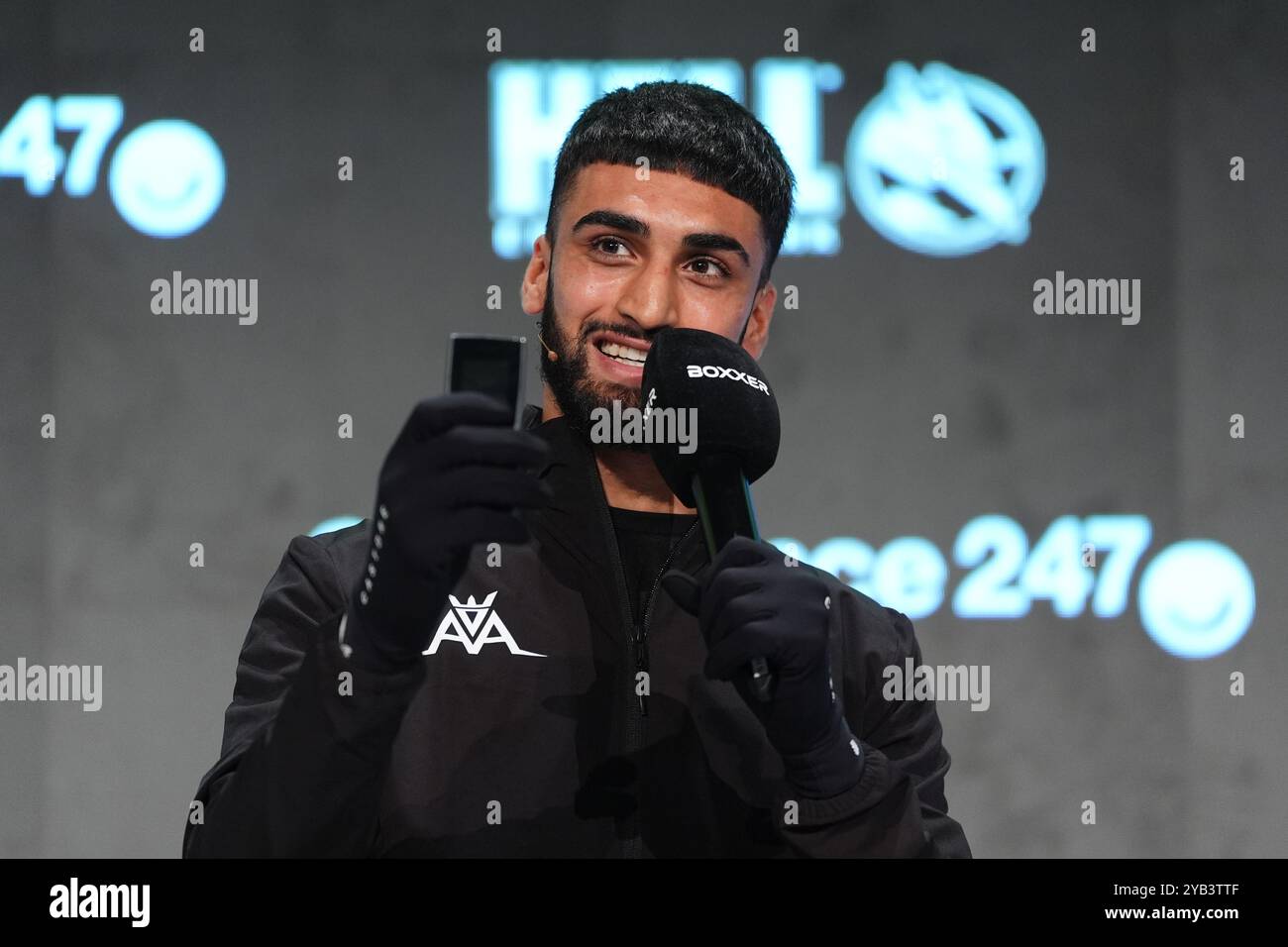 Adam Azim during a press conference at Allianz Stadium in Twickenham ...