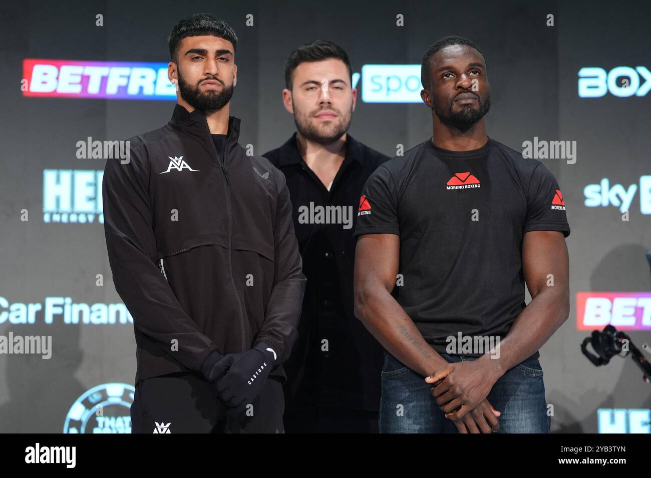 Adam Azim (left) and Ohara Davies during a press conference at Allianz ...