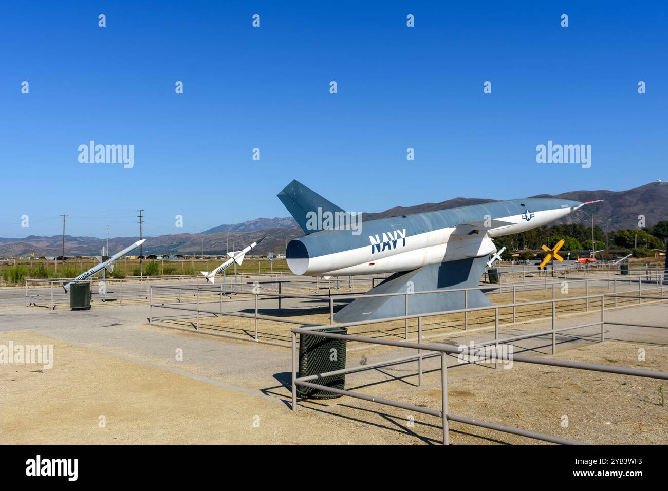 Outdoor display of historical Navy missiles at Point Mugu Missile Park ...
