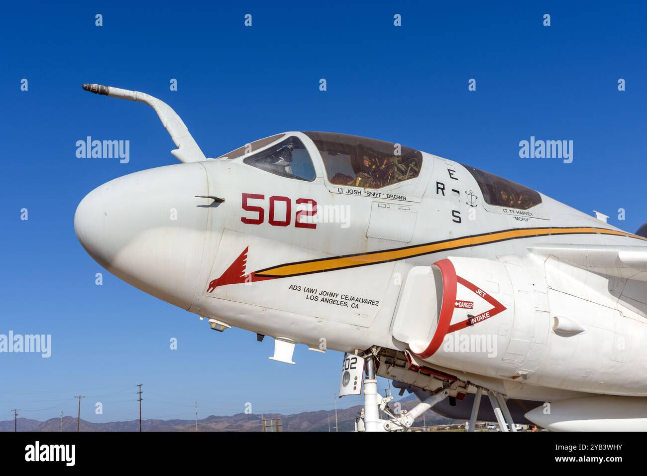 Aircraft cockpit and fuselage of a Grumman EA-6B Prowler military jet ...