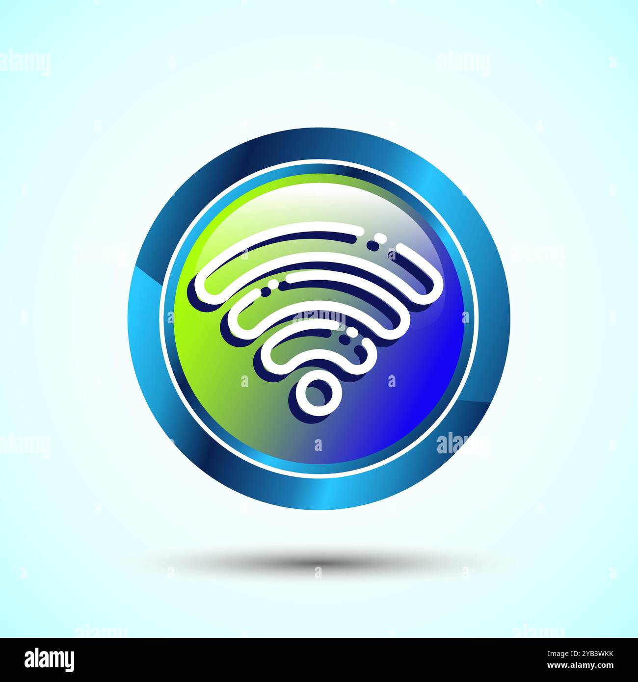 WIFI Icon Design Illustration, Internet Connection Symbol, Wireless and WIFI Sign, Button Design ...