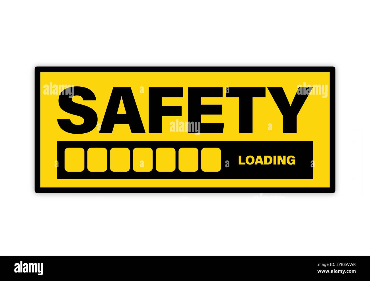 Yellow and black safety sign showing a progress bar loading Stock Photo ...