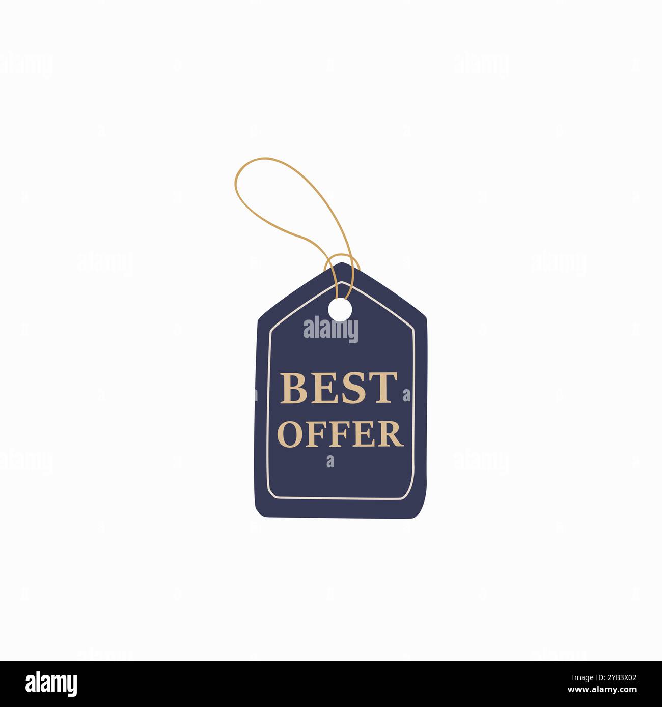 Best offer price tag symbolizing discount, promotion, and sales in flat ...