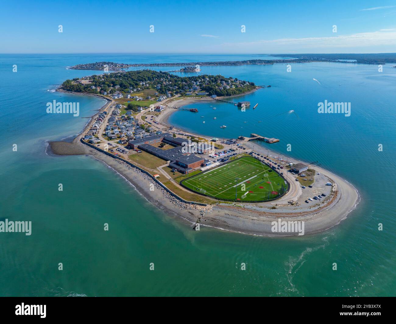 Pemberton Point aerial view including Hull High School football field ...