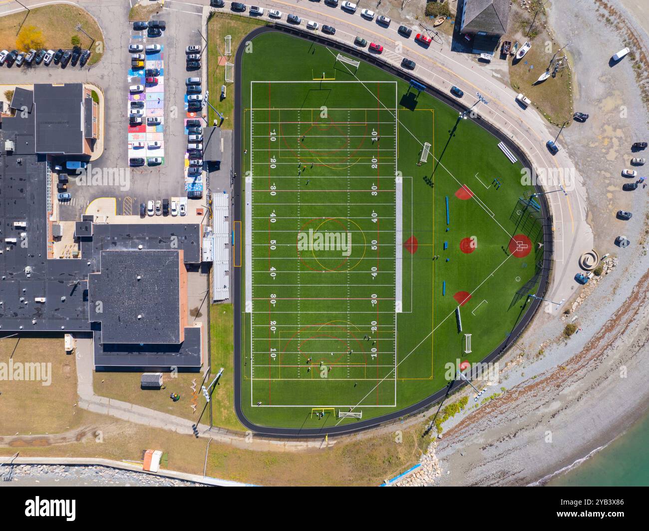Pemberton Point aerial view including Hull High School football field ...