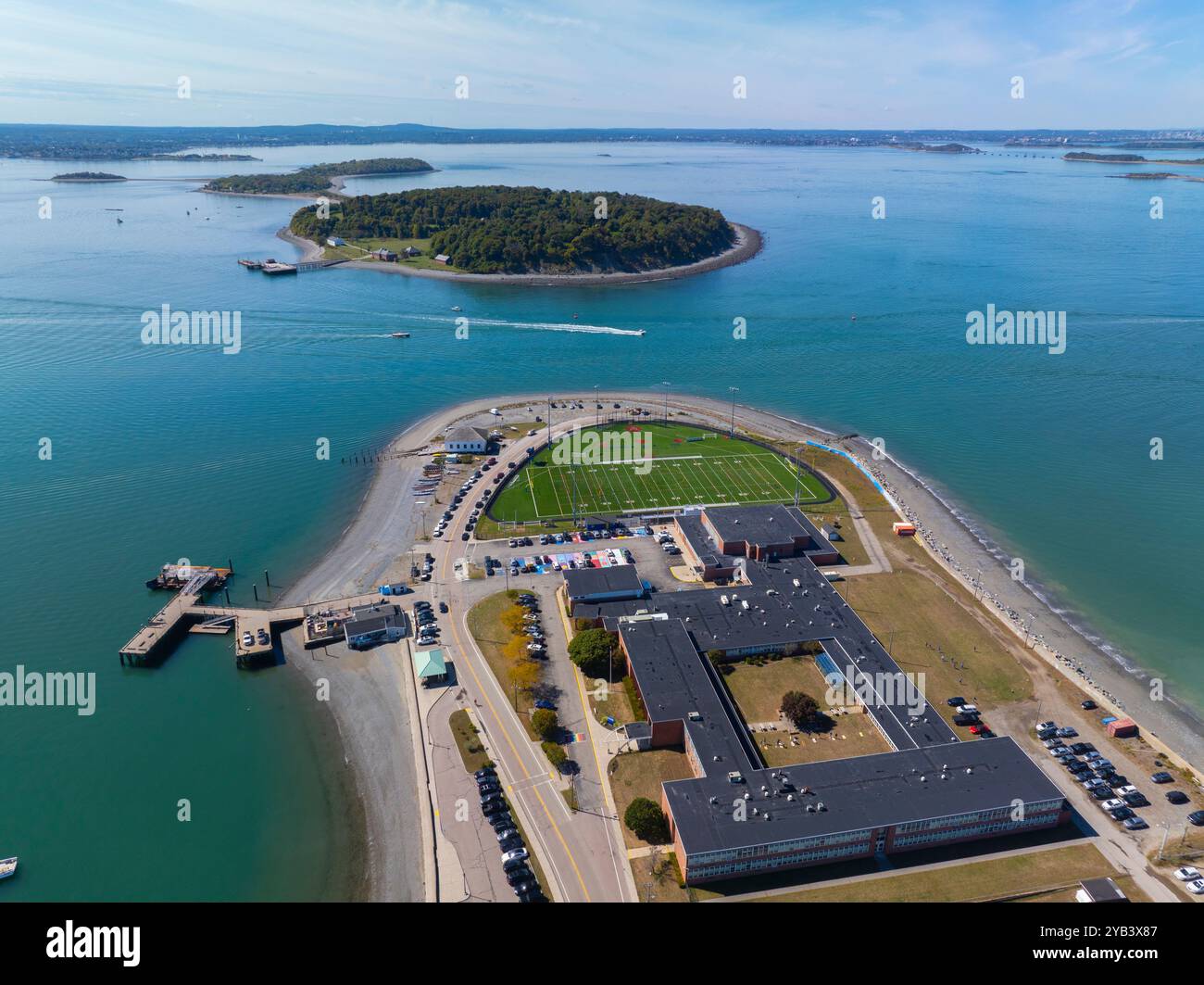 Pemberton Point aerial view including Hull High School football field ...