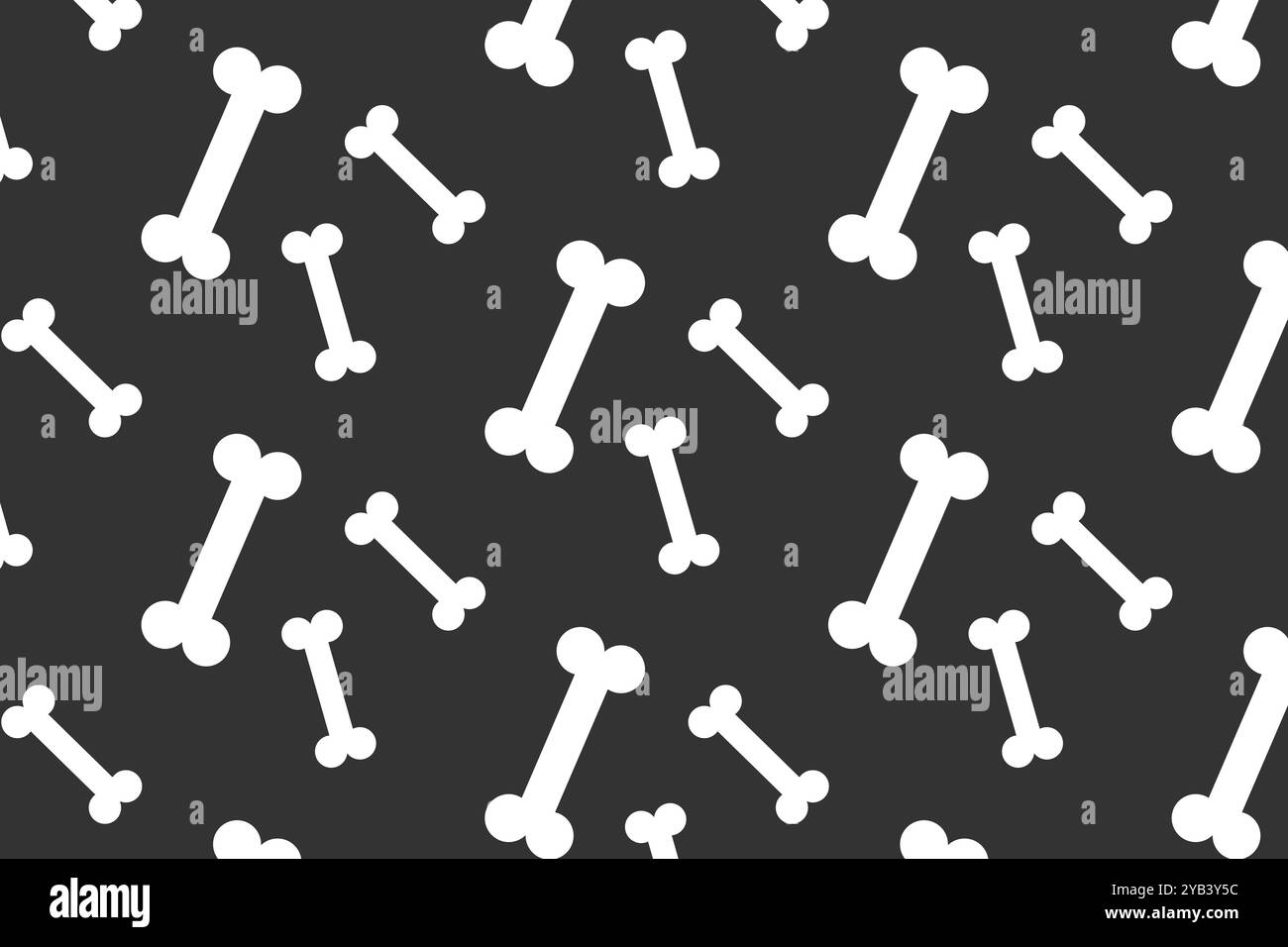 White bones on black background. Halloween background. Vector pattern ...