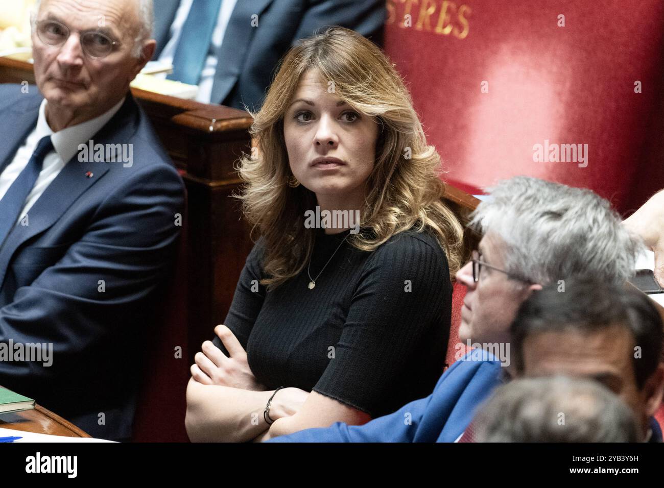 Paris, France. 16th Oct, 2024. French government's spokesperson Maud ...
