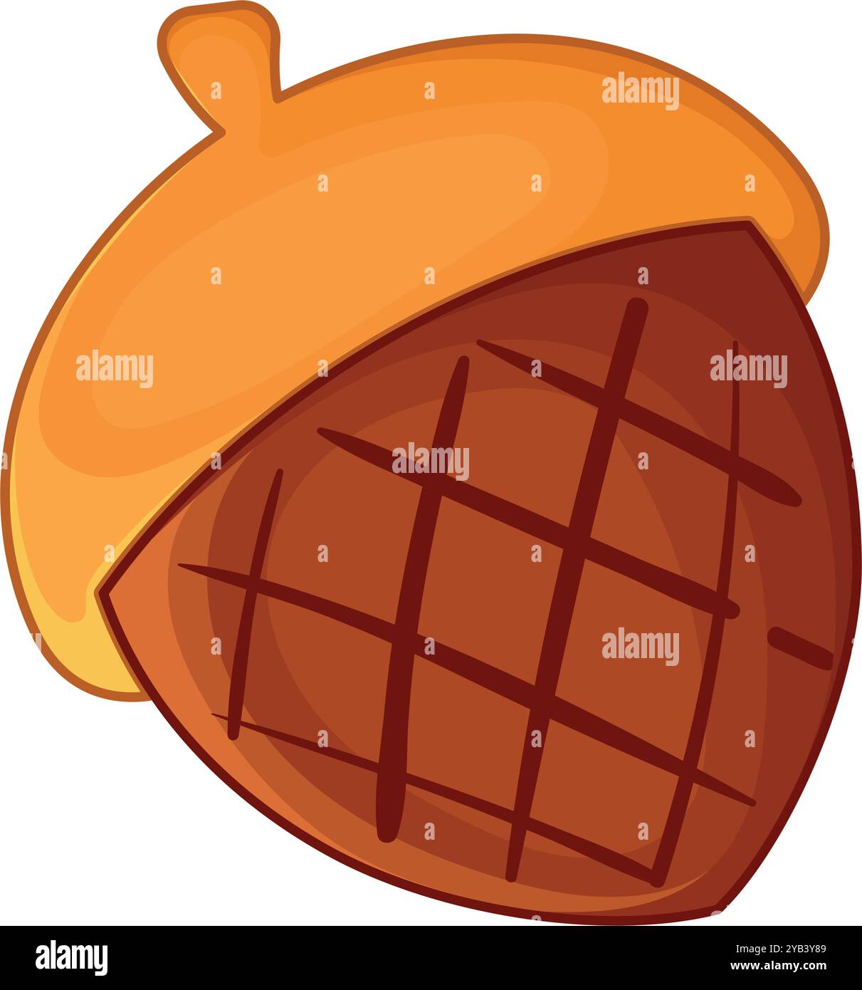 Brown acorn with detailed texture, Vector Stock Vector Image & Art - Alamy