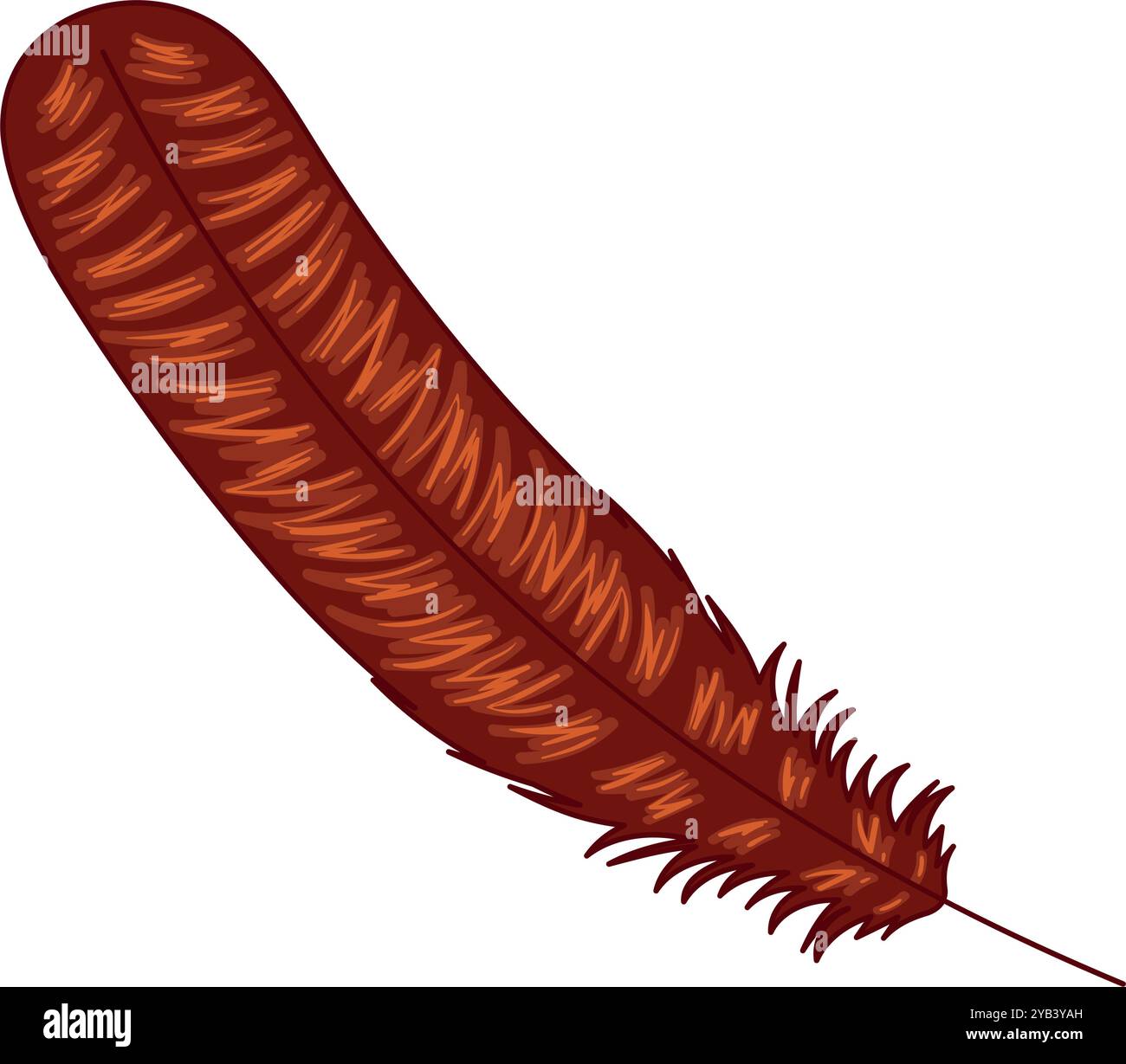 Single brown turkey feather, realistic design, Vector Stock Vector ...