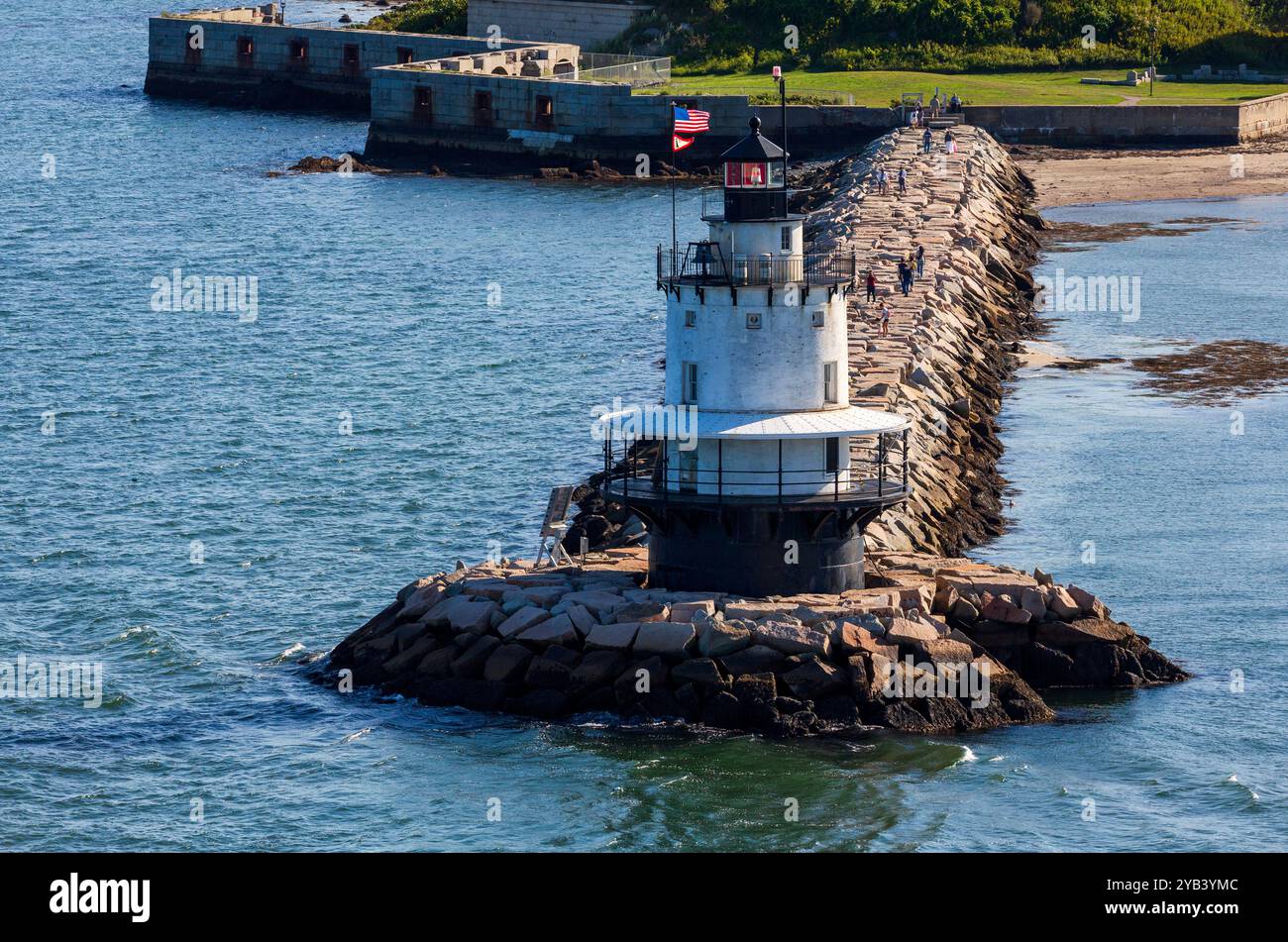 Spring Ledge Lighthouse, Portland, Maine, USA Stock Photo - Alamy