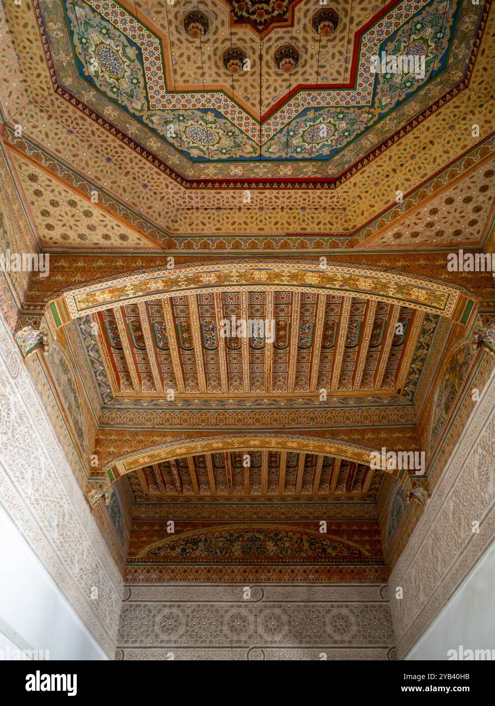 Small Riad room ceiling detail, Bahia Palace, Marrakesh Stock Photo - Alamy