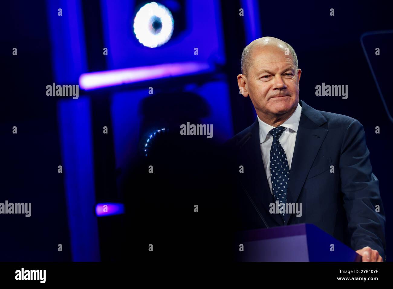 Essen, Germany. 16th Oct, 2024. Olaf Scholz (SPD), Chancellor of the ...