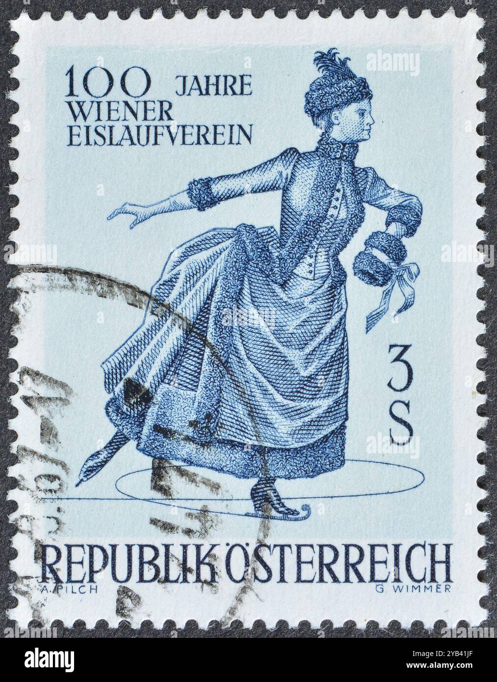 Cancelled postage stamp printed by Austria, that celebrates Centenary ...