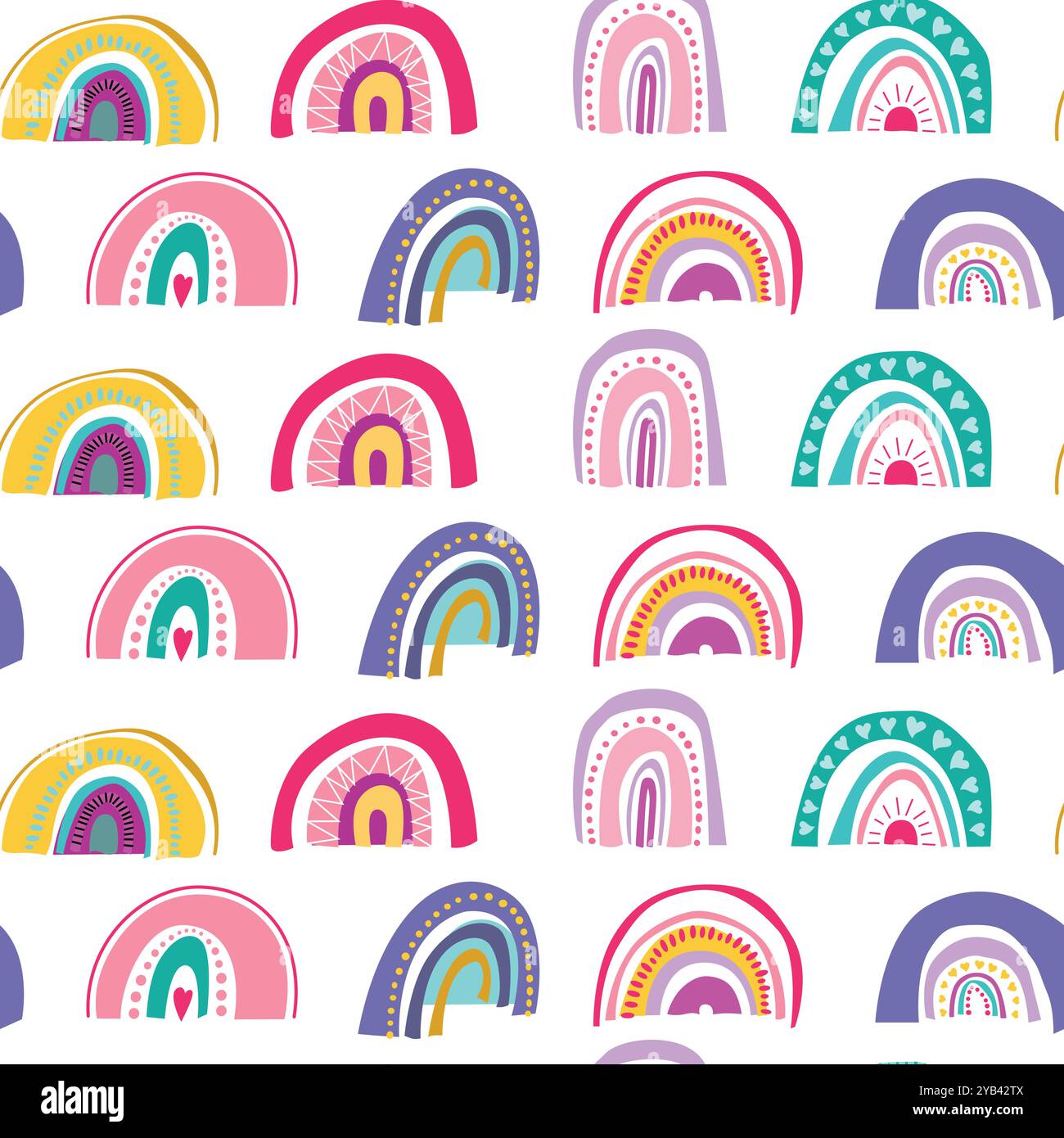 Cute rainbows seamless pattern. Baby pattern for textiles, wallpapers ...