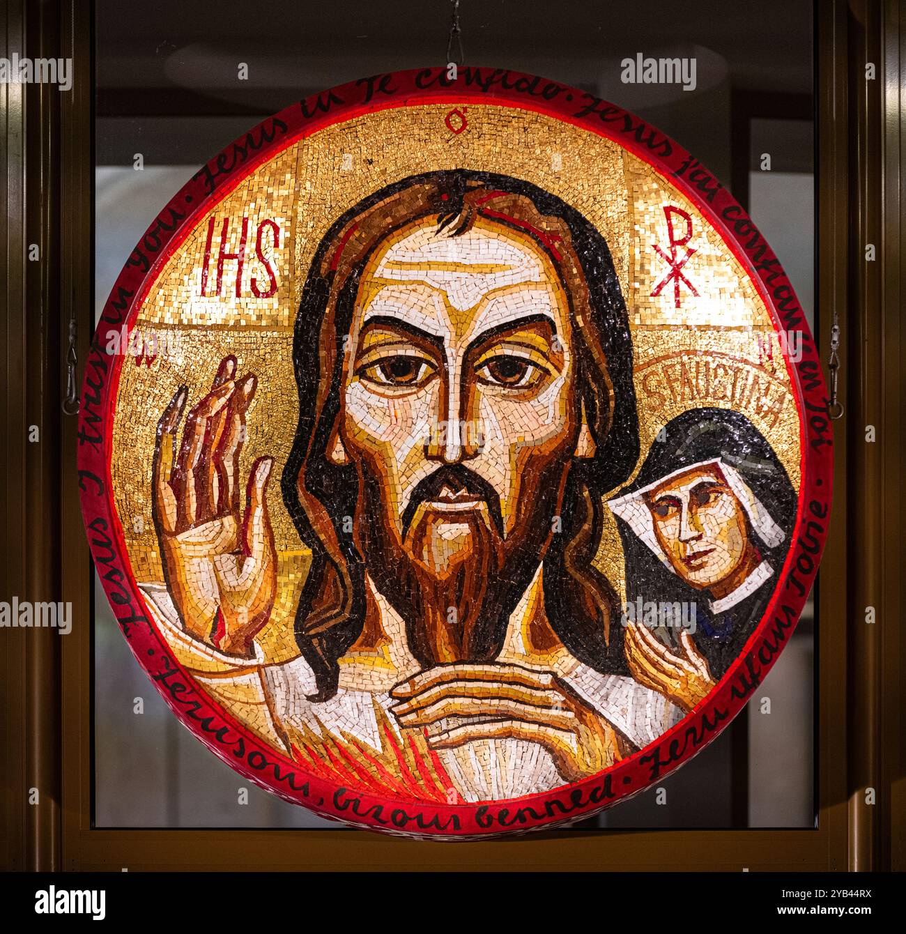A mosaic-icon of the Merciful Jesus in the Communio Sanctorum Chapel ...