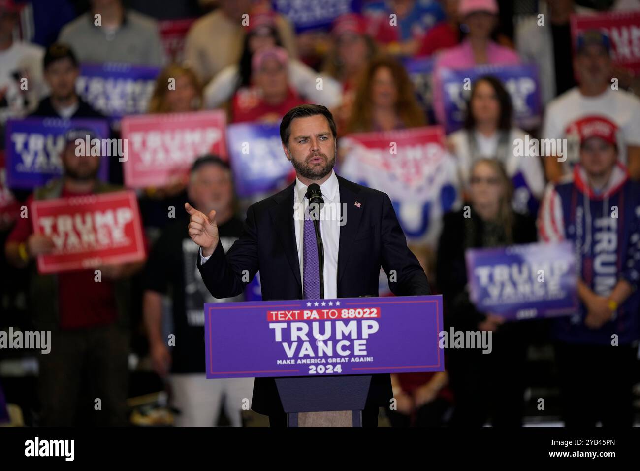 Republican vice presidential nominee Sen. JD Vance, R-Ohio, speaks ...