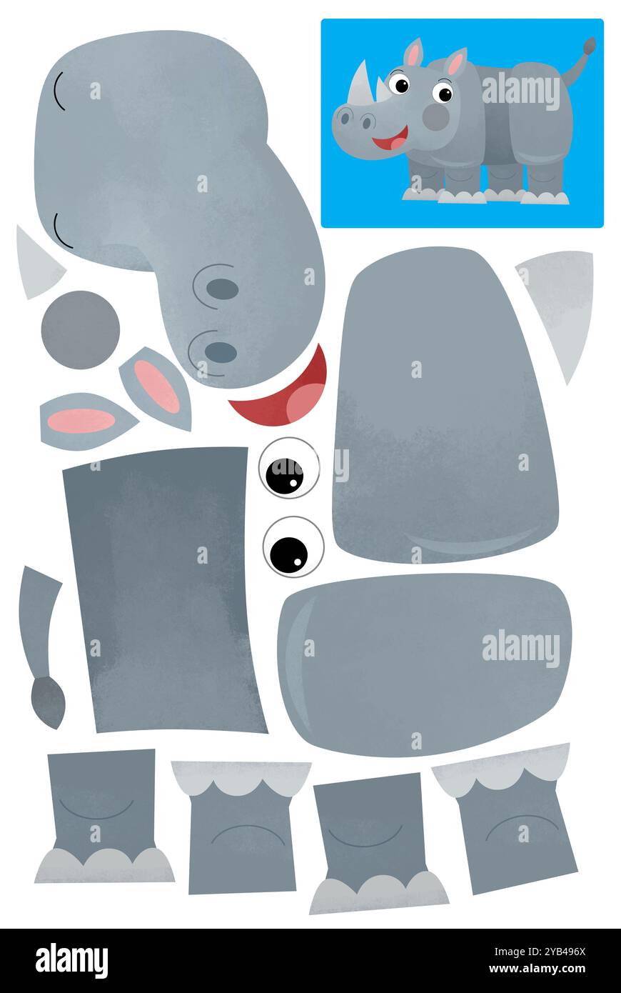 cartoon scene with character puzzle cutout educational exercise manual ...