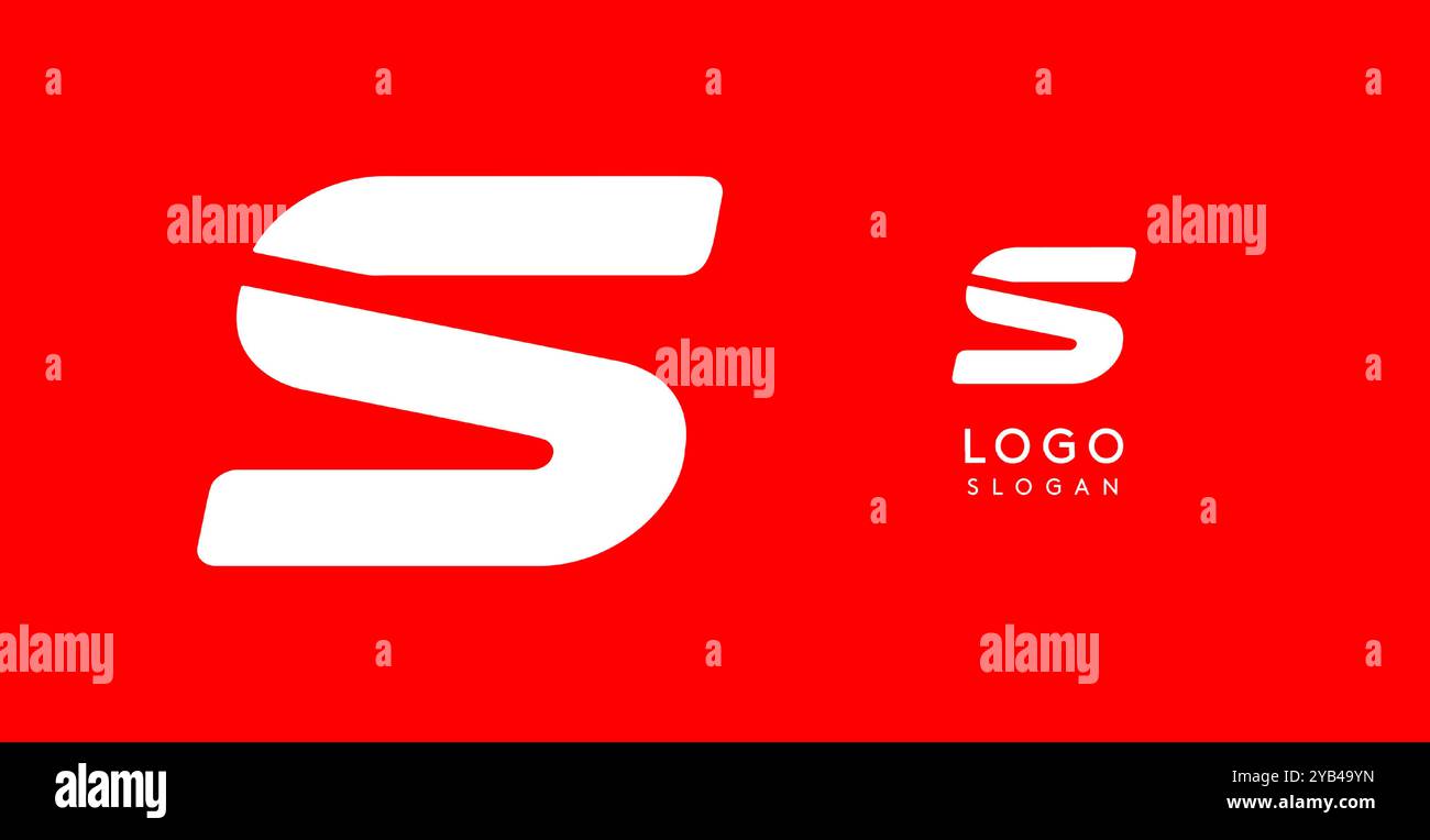 Bold angular letter S, geometric cutouts, minimalist sporty style ...