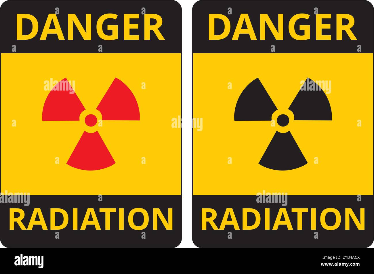 Danger radiation signs on a white background Stock Vector Image & Art ...
