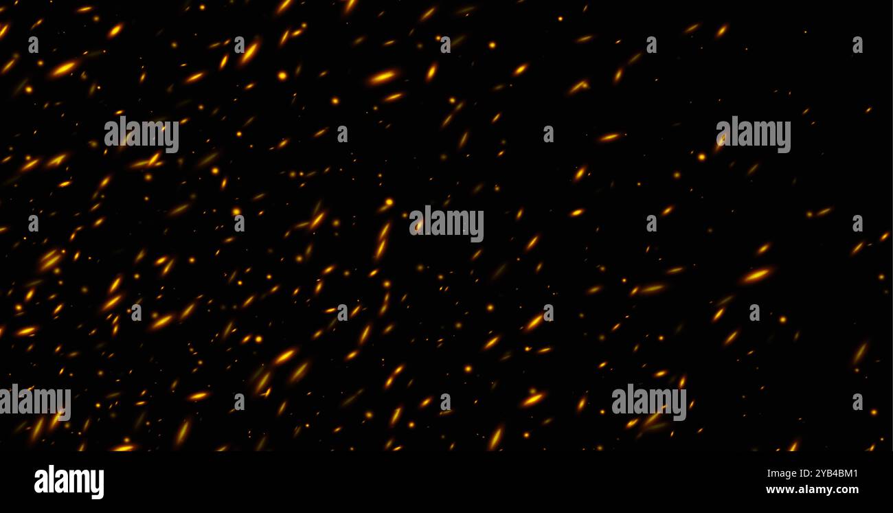 Fire sparks, abstract glowing embers, heat sparkles, flying flame ...